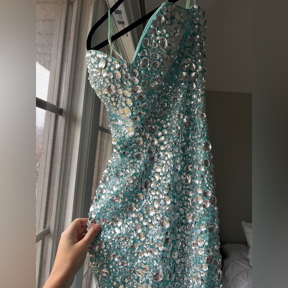 Jovani | Dresses | Jovani Blue Rhinestone Prom Dress | Poshmark